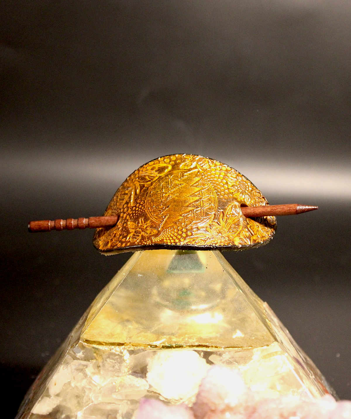 Stamped Leather Hair Barrette - GD - 13 Point Bolt – Lost Sailor Design