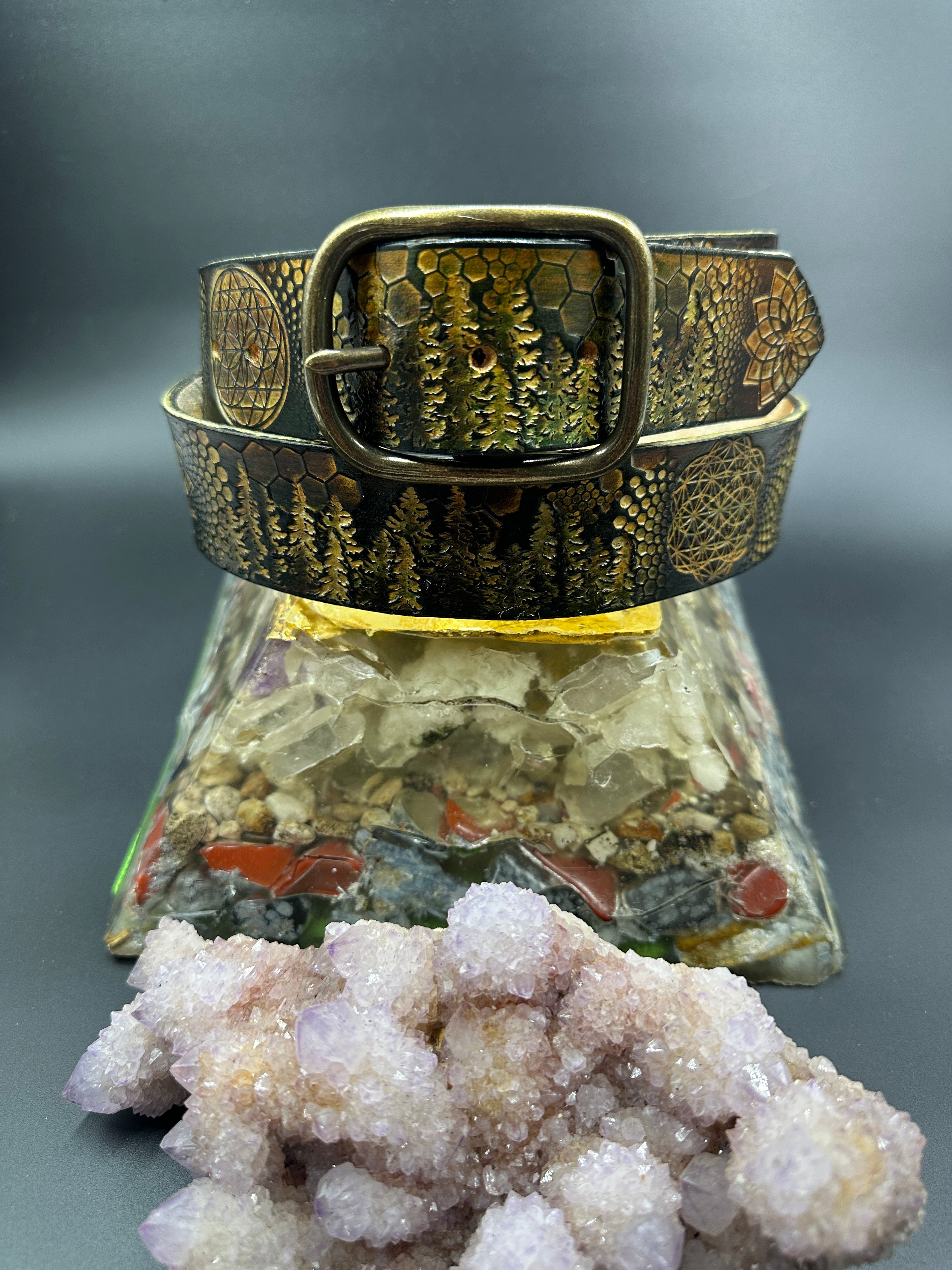 Stamped Leather Belt - Trees 2.0 – Lost Sailor Design