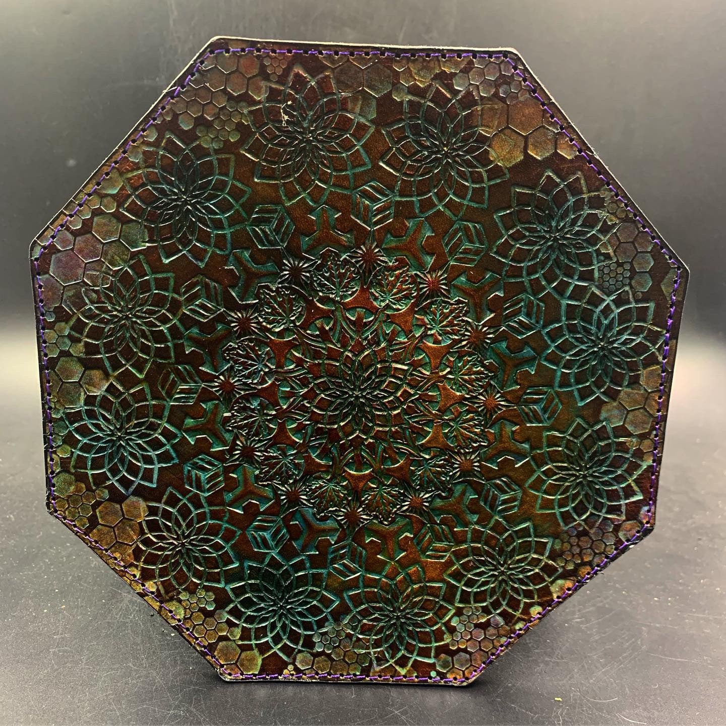 Stamped Leather Dab Mat 7.5" Octagon - Miscellaneous Designs – Lost ...